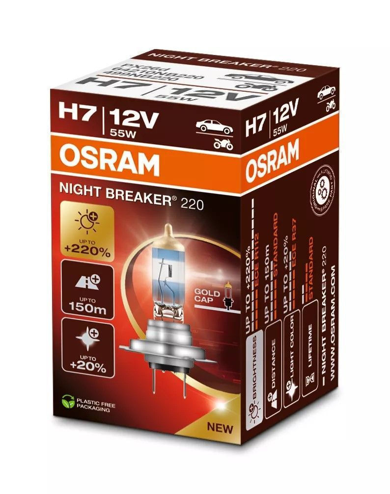 Osram Λάμπα Αυτοκινήτου Night Breaker H7 Αλογόνου Λευκό 12V 55W ...