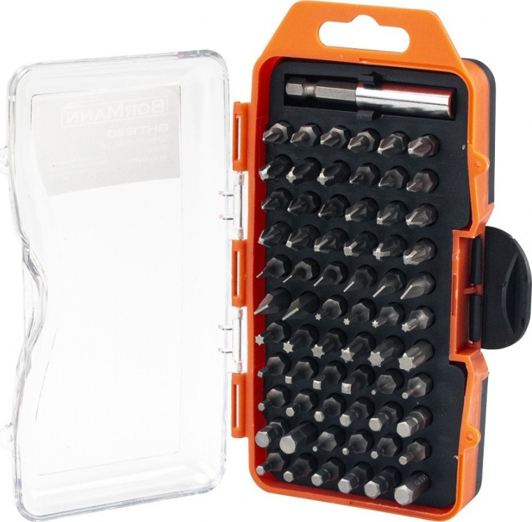 Bormann BHT1220 Set 66 Screwdriver Bits Cross / Torx / Allen / Star ...
