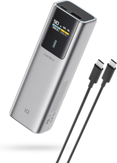 Cuktech Power Bank 10000mAh 150W με Θύρα USB-A και Θύρα USB-C Γκρι ...