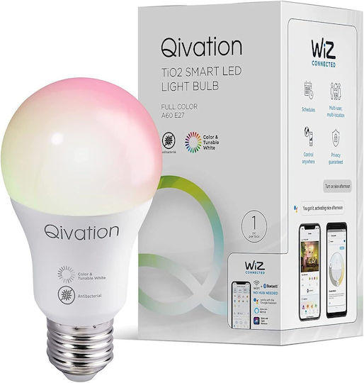 Qivation Smart Λάμπα LED 8W για Ντουί E27 και Σχήμα A60 RGB | Skroutz.gr