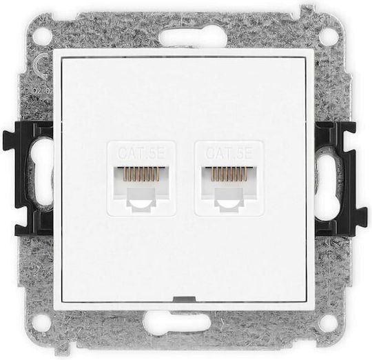Icon Dual Computer Socket Mechanism 2xrj45 Cat 5e 8-pin Without ...