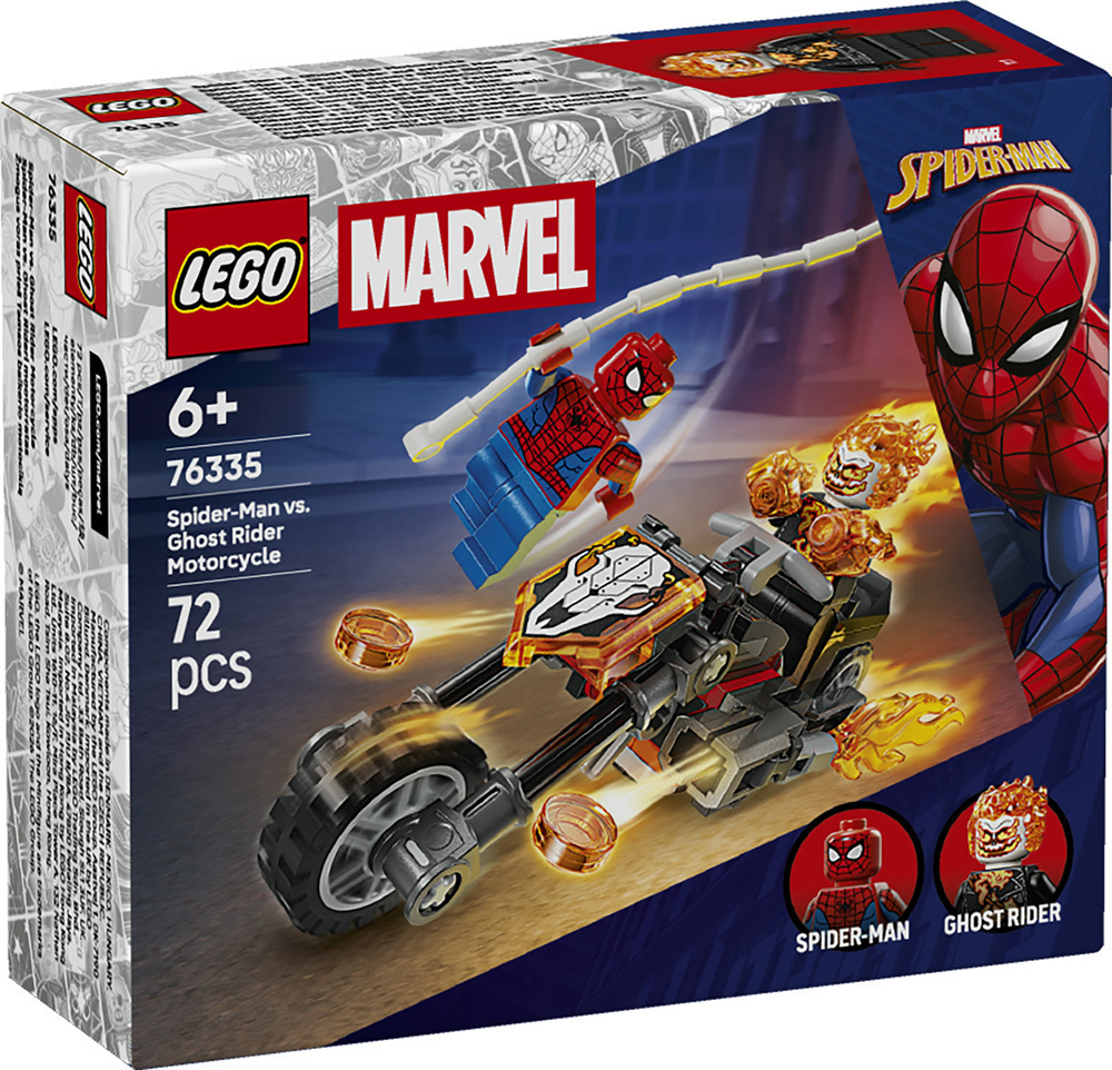 LEGO Marvel Spider-Man vs. Ghost Rider Motorcycle pentru 6+ Ani 72buc ...