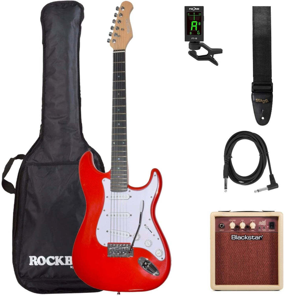 Memphis Stm 33 Red Elektrische Gitarre Verstärker Zubehör Premium Set ...