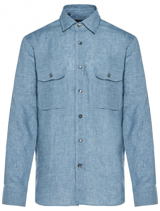 Brioni Μακρυμάνικo Λινό Πουκάμισο Μπλε SCFA0LP9111-4747 | Skroutz Cyprus