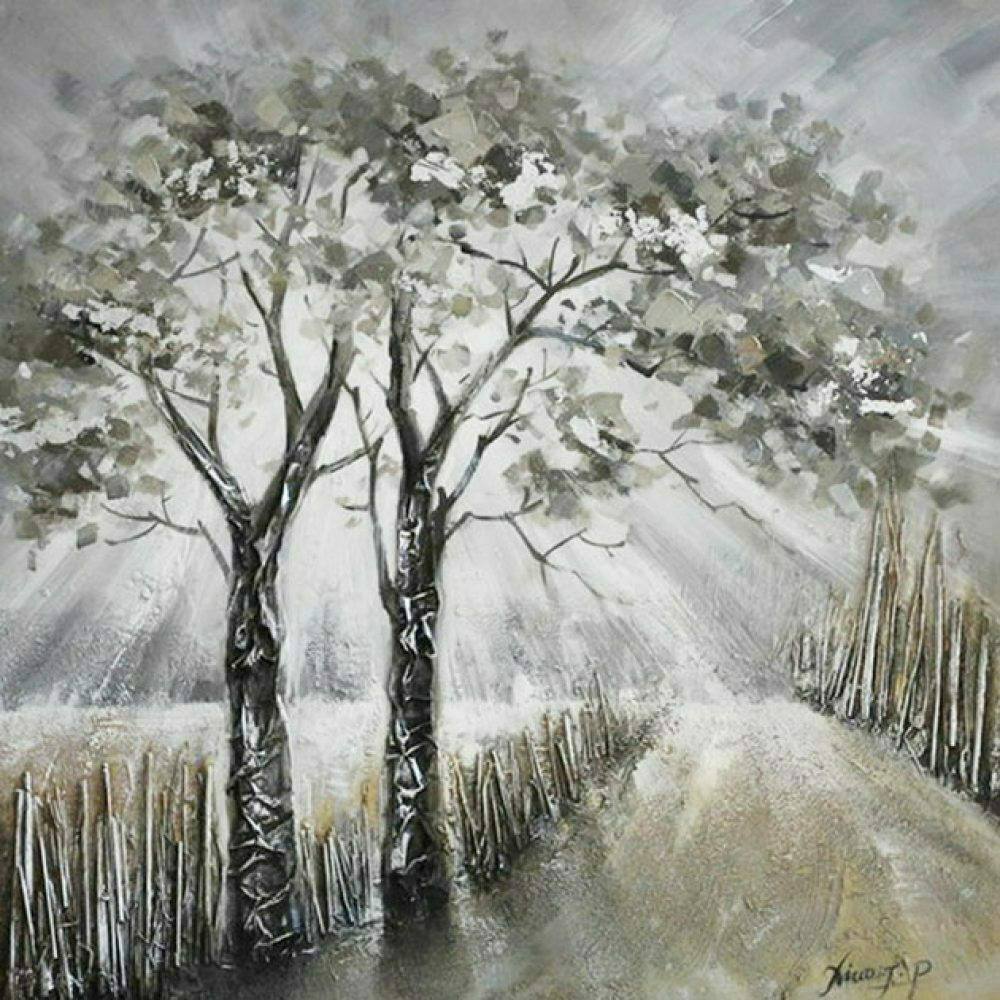 Πινακας Καμβας Δεντρα-ηλιαχτιδα Δεξι 100x100cm 6/κιβ | Skroutz.gr