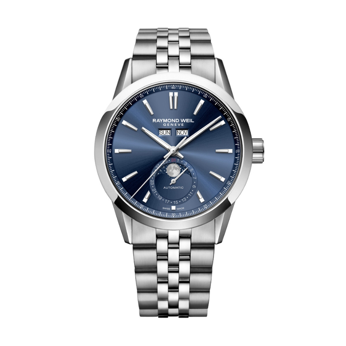 Raymond Weil Freelancer Ανδρικό Ρολόι 40mm Μπαταρίας με Ασημί Μεταλλικό ...